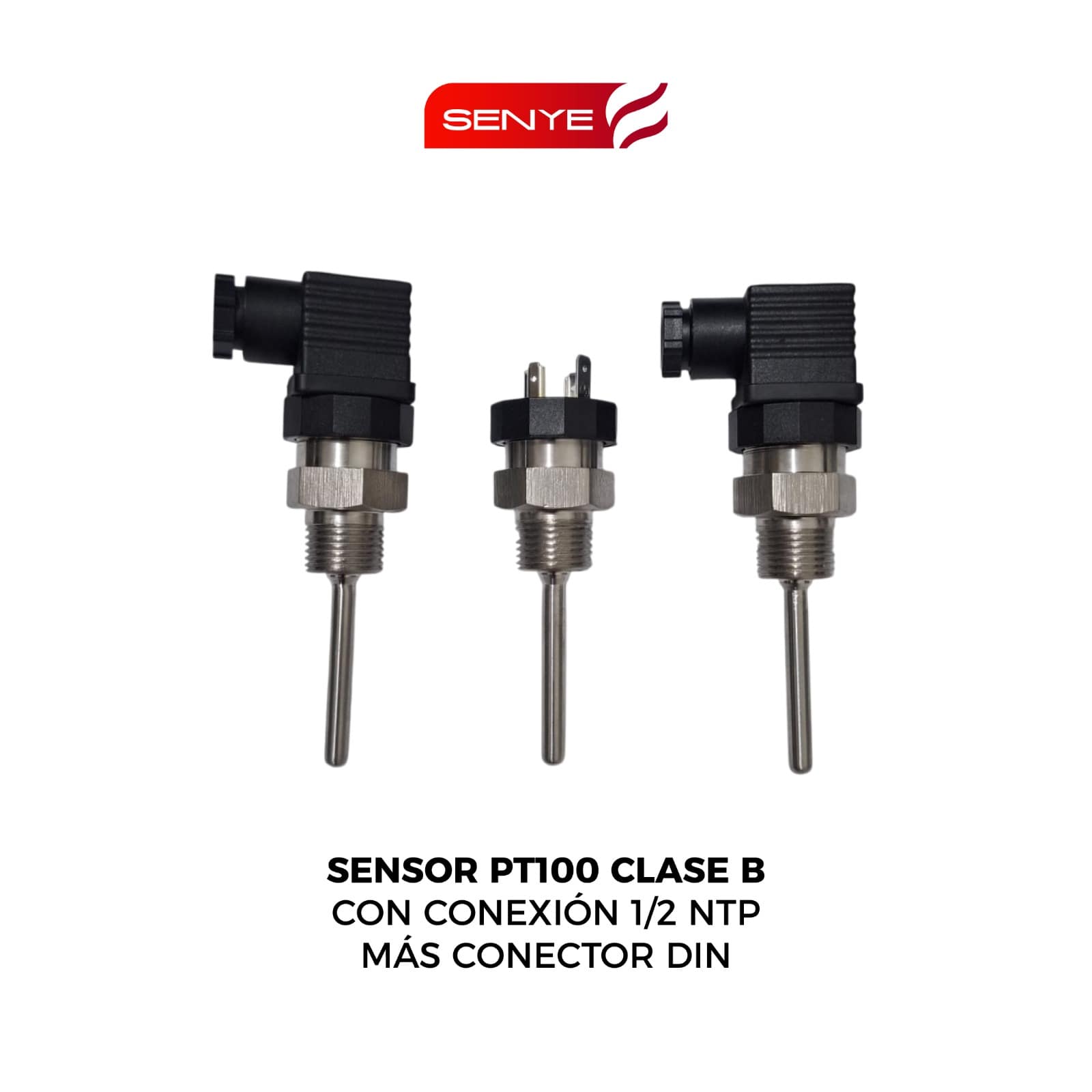 Sensor de temperatura PT100 Clase B con conexión 1/2” NPT y conector ...